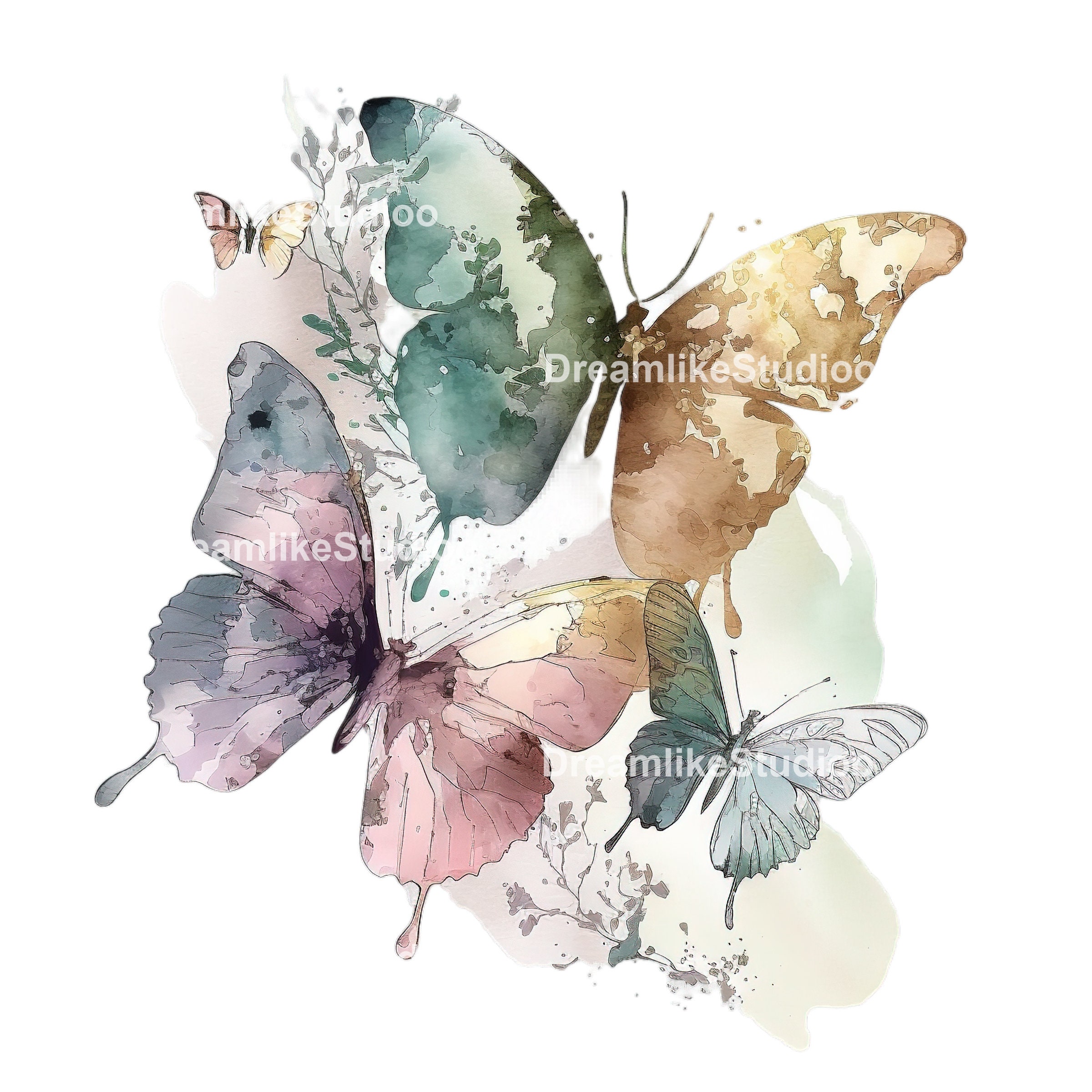 Watercolor Butterflies Clipart Commercial Use PNG - Etsy