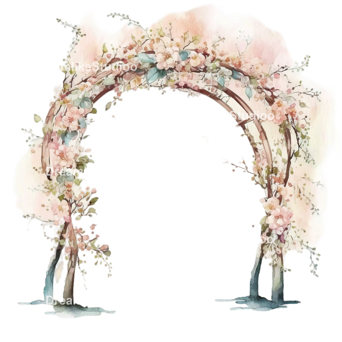 Watercolor Wedding Arches Clipart Floral Arch PNG Commercial - Etsy