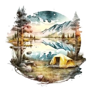Forest Camping Clipart, Commercial Use, Camping PNG - Etsy