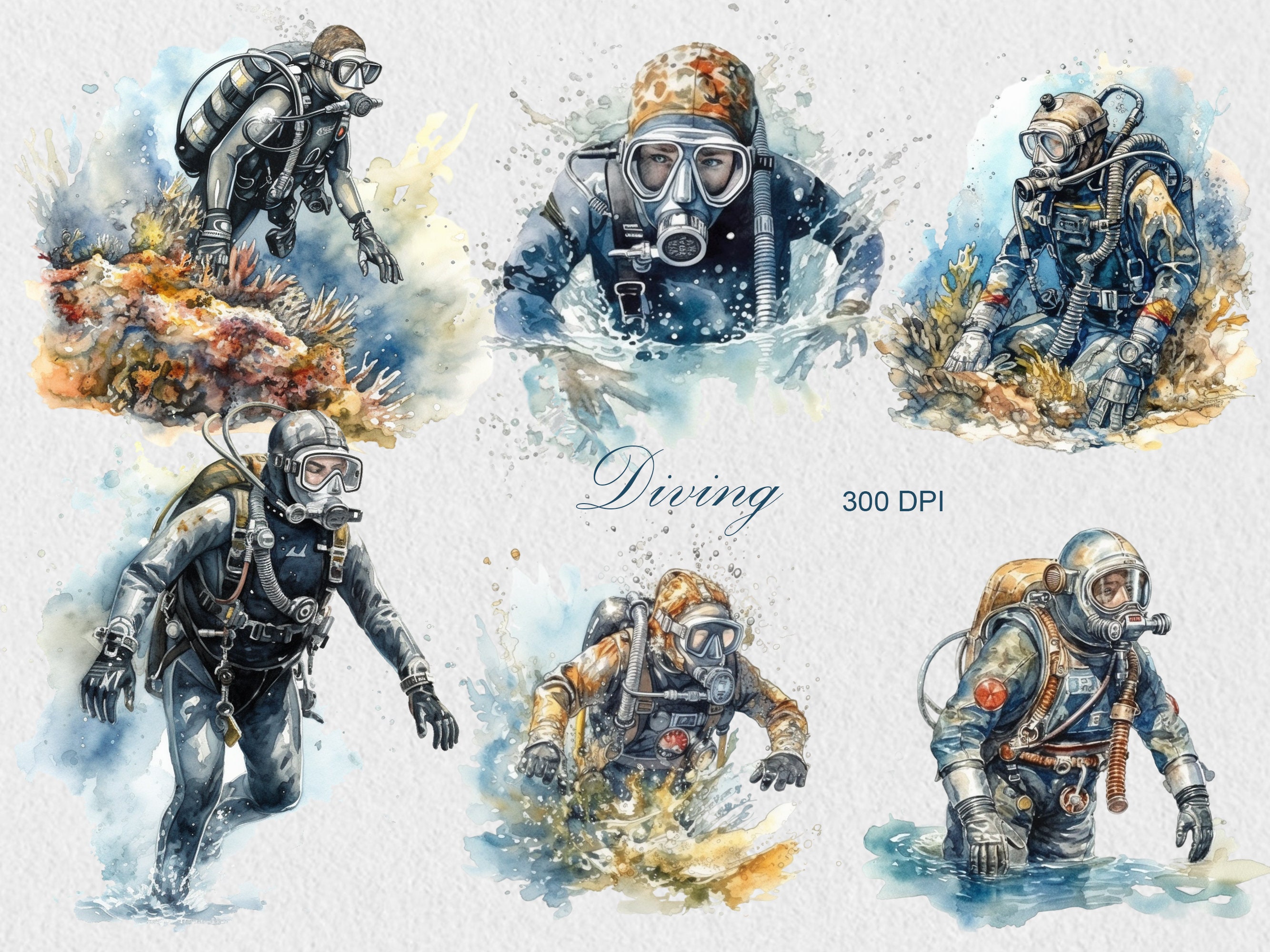 Scuba Diving Clipart, Diving PNG, Commercial Use Diver Clipart, Active ...