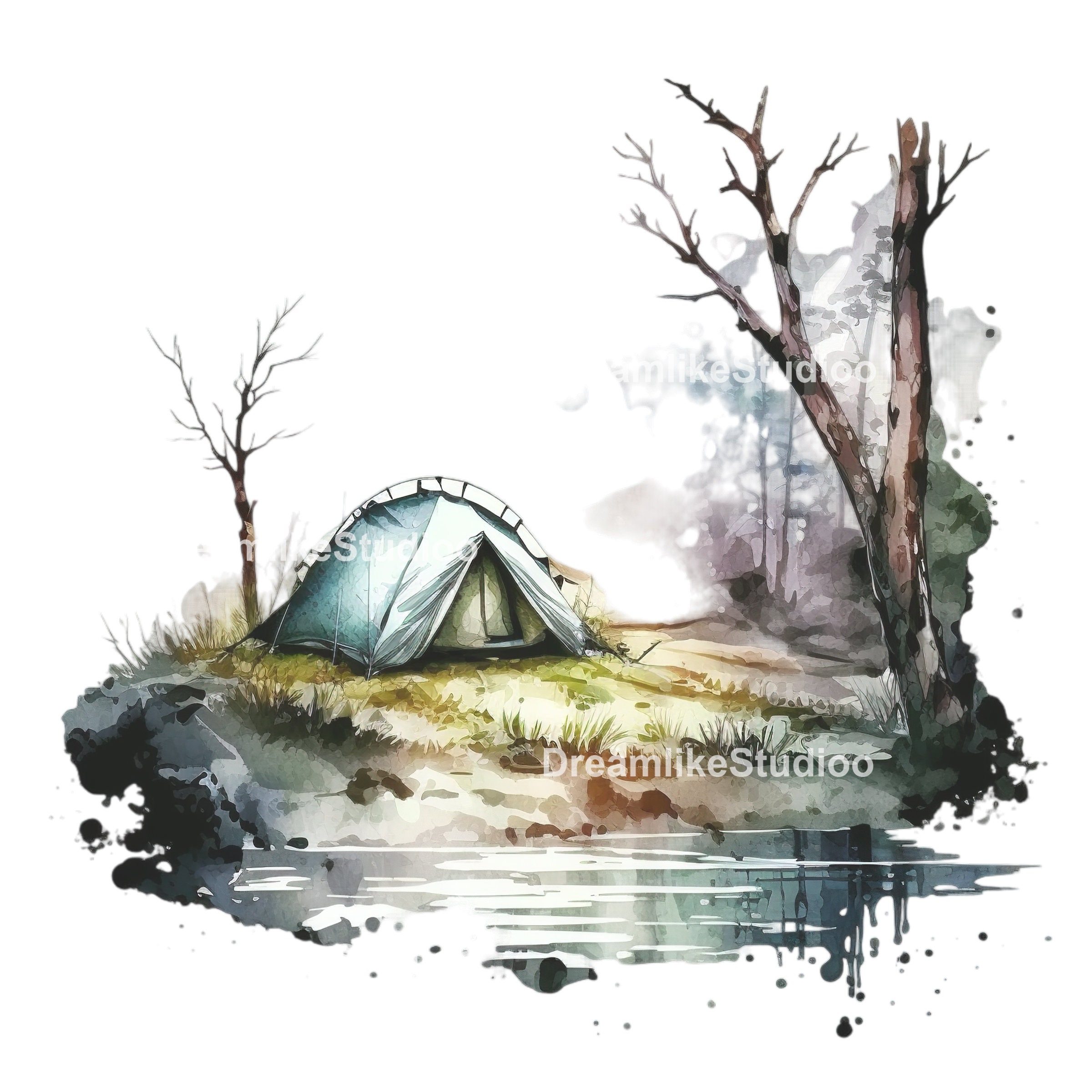 Forest Camping Clipart, Commercial Use, Camping PNG - Etsy