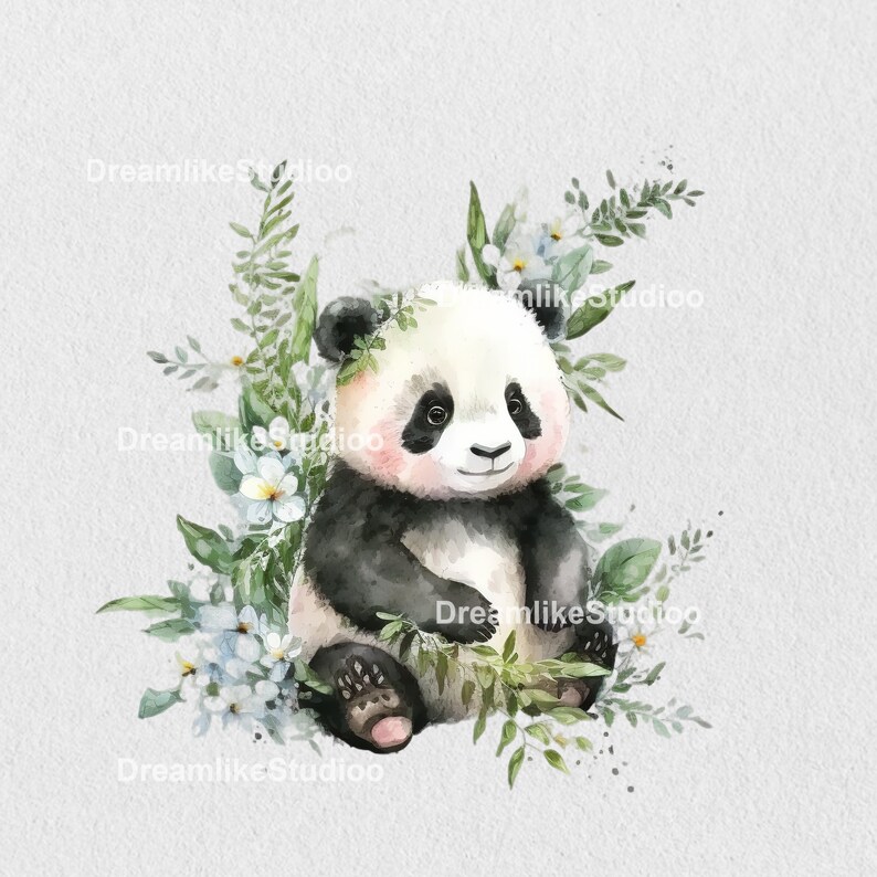 Panda Clipart PNG, Cute Baby Panda 300 DPI - Etsy