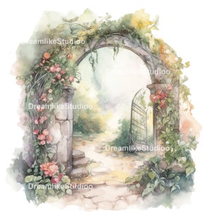 Secret Garden Clipart Bundle, Commercial Use Watercolor Clipart, Summer ...