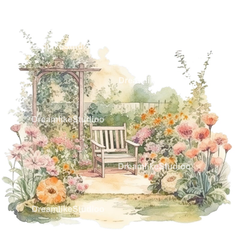 Backyard Garden Clipart Bundle Commercial Use Watercolor - Etsy