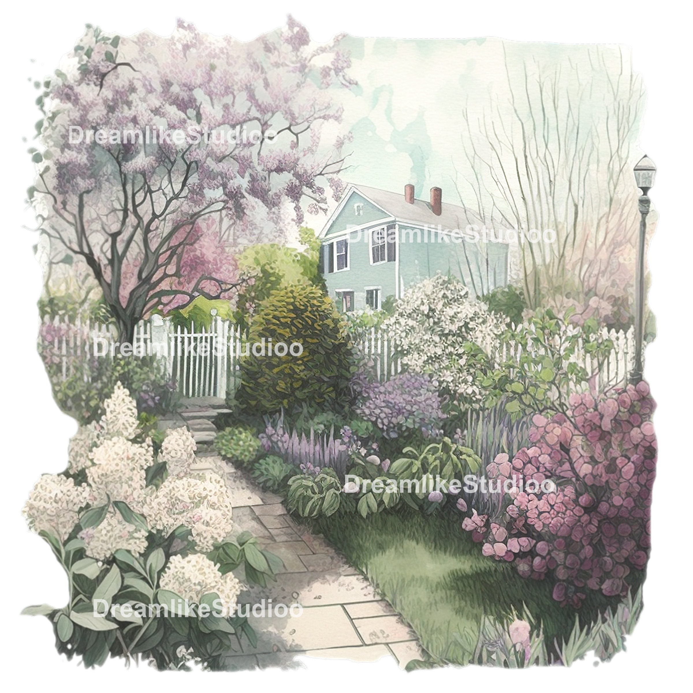Watercolor Garden Clipart Bundle, Commercial Use Backyard Garden PNG ...