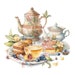 Watercolor Tea Party Clipart, Commercial Use Clipart, Dessert Clipart ...