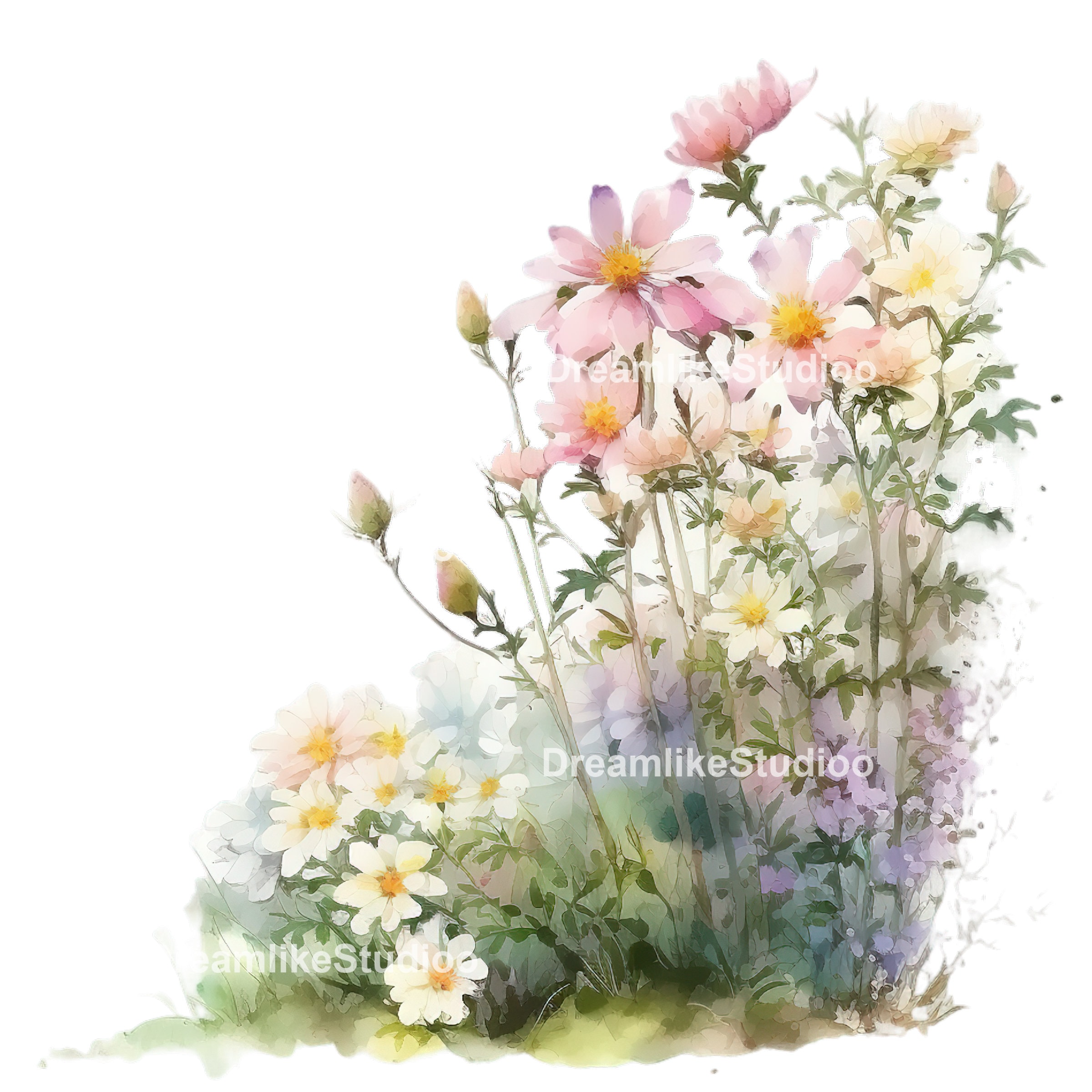 Garden Flowers Clipart Watercolor Flowers PNG Commercial Use - Etsy