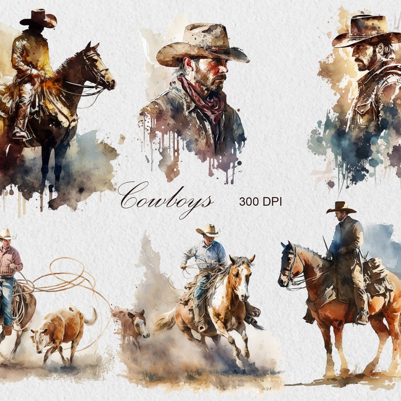 Cowboy Clipart - Etsy