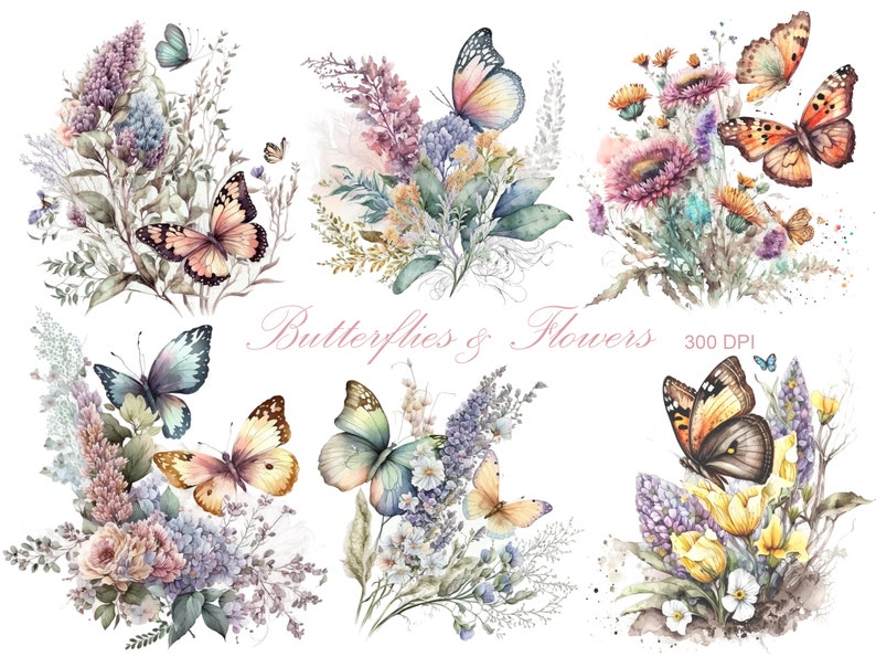 Watercolor Butterfly Clipart Commercial Use Clipart - Etsy