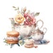 Watercolor Tea Party Clipart, Commercial Use Clipart, Dessert Clipart ...