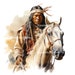 Native American Clipart, Commercial Use Watercolor Native American Man ...