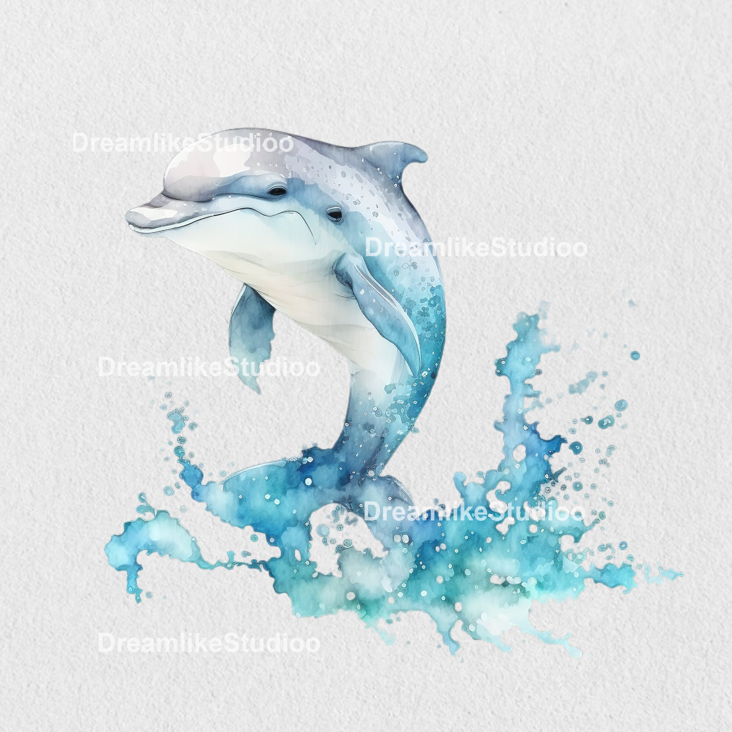Dolphin Clipart PNG Dolphin Watercolor Digital Downloads - Etsy