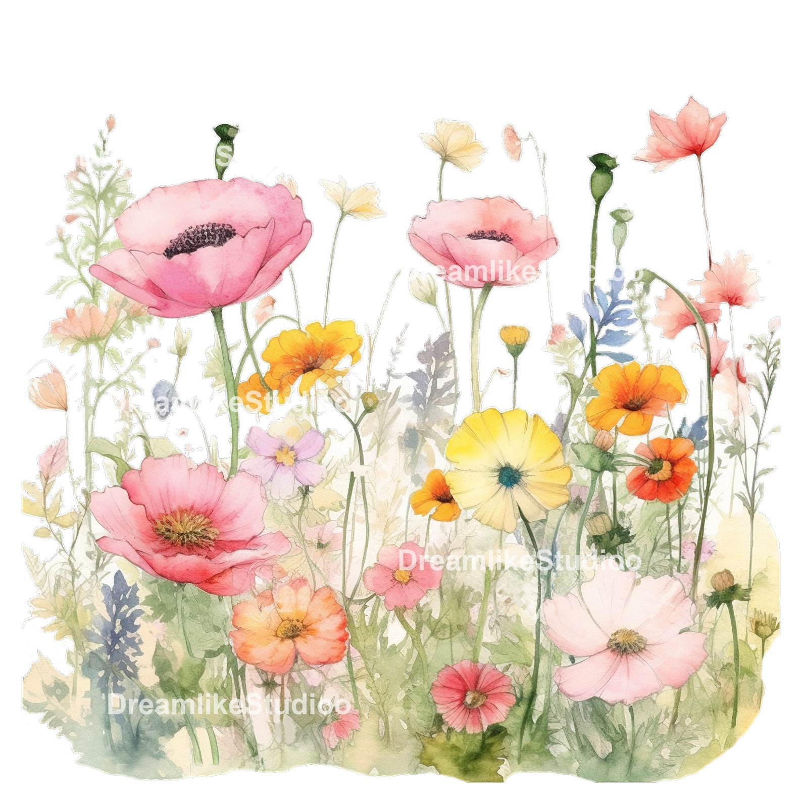 Garden Flowers Clipart Watercolor Flowers PNG Commercial Use - Etsy