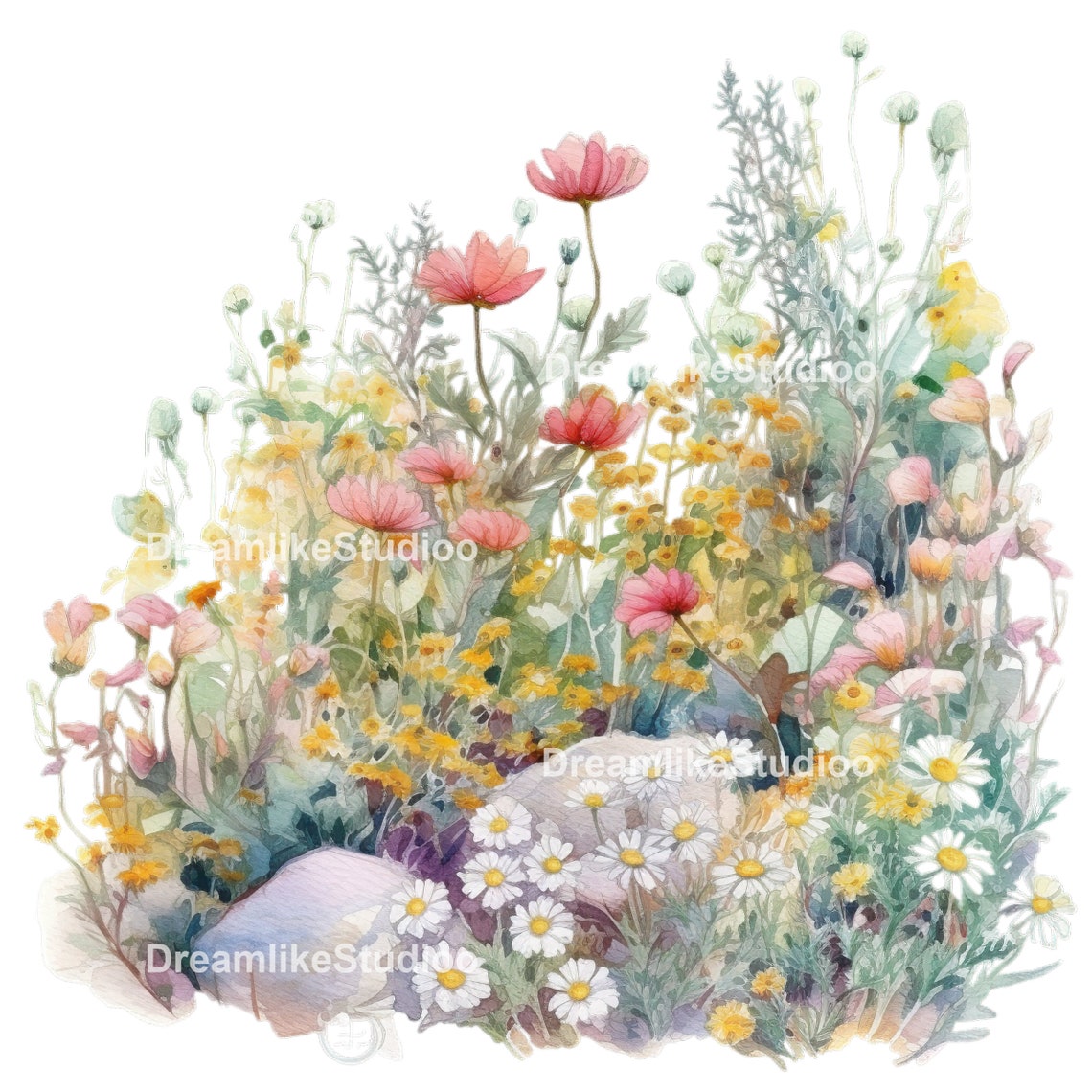 Garden Flowers Clipart Watercolor Flowers PNG Commercial Use - Etsy