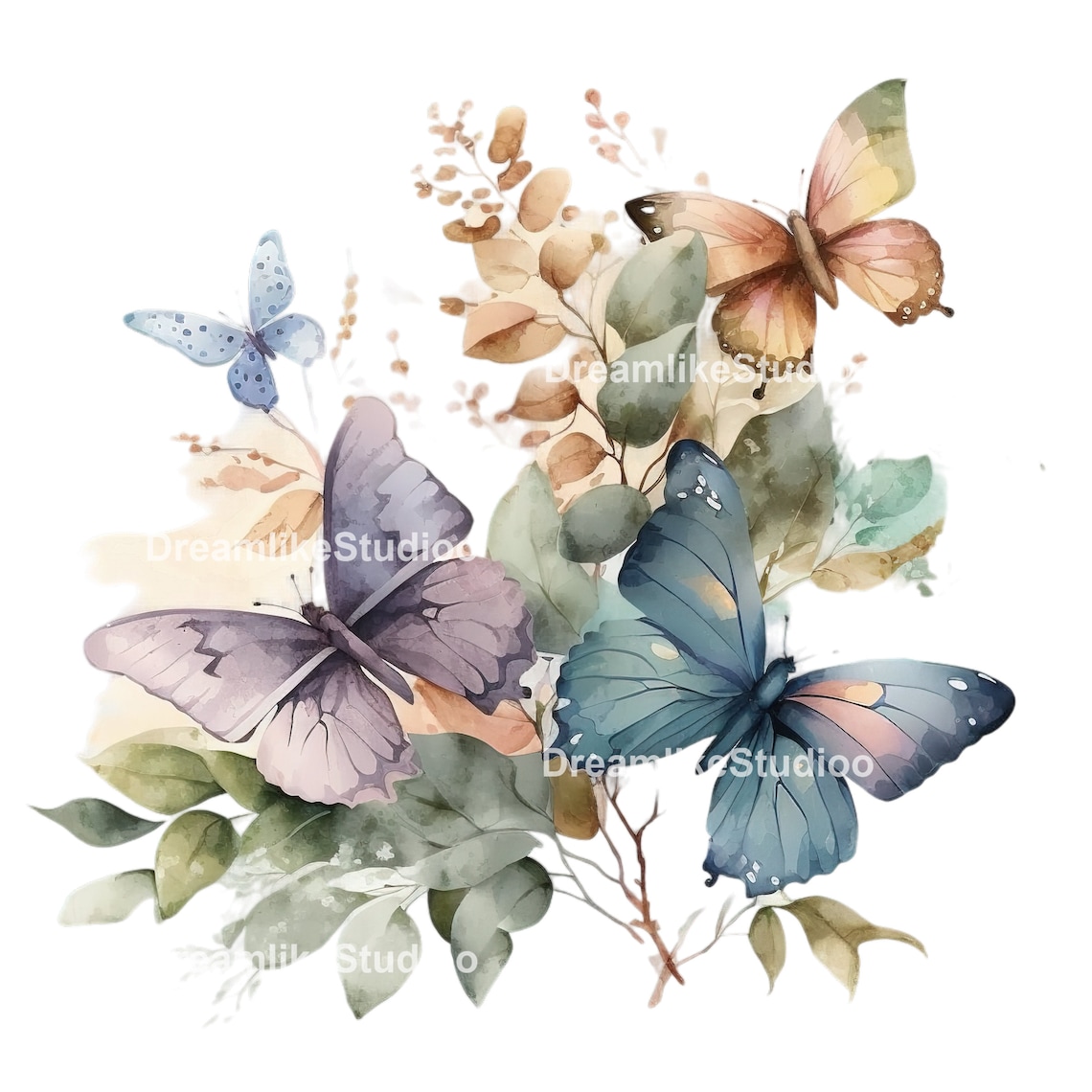 Watercolor Butterflies Clipart Commercial Use PNG - Etsy