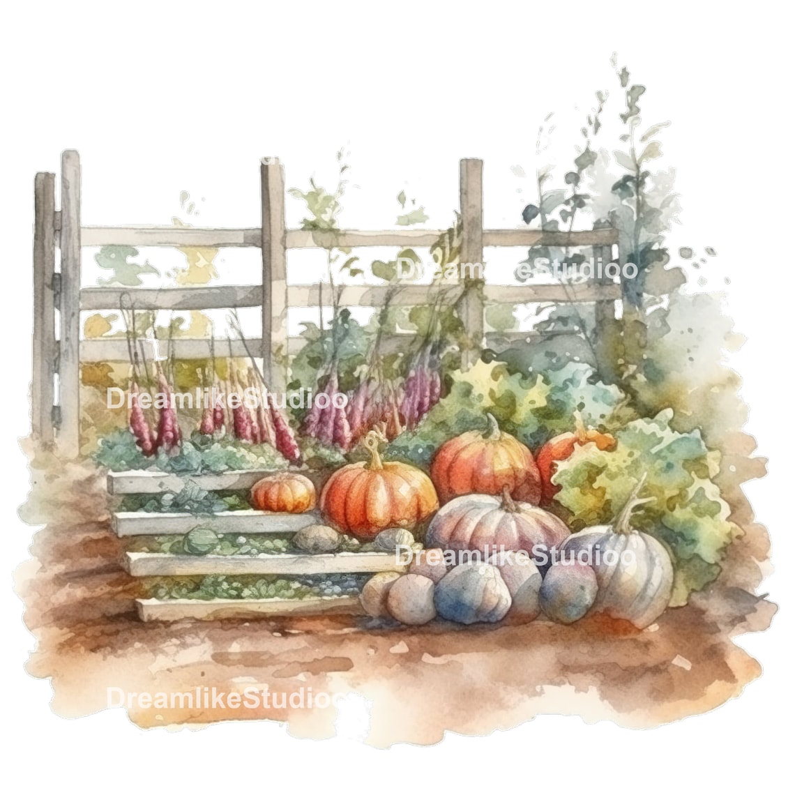 Vegetable Garden Cliparts Watercolor Gardening Clipart - Etsy