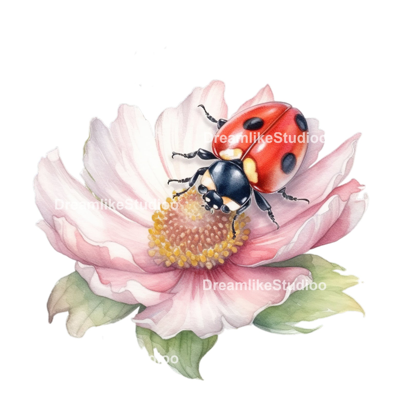 Watercolor Ladybug Clipart, Commercial Use Lady Bug PNG, Insect Clipart ...