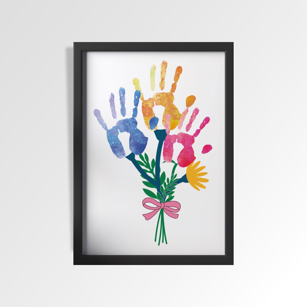 Gift 3 Handprints | Bouquet of Flowers | Crafting Personalized ...