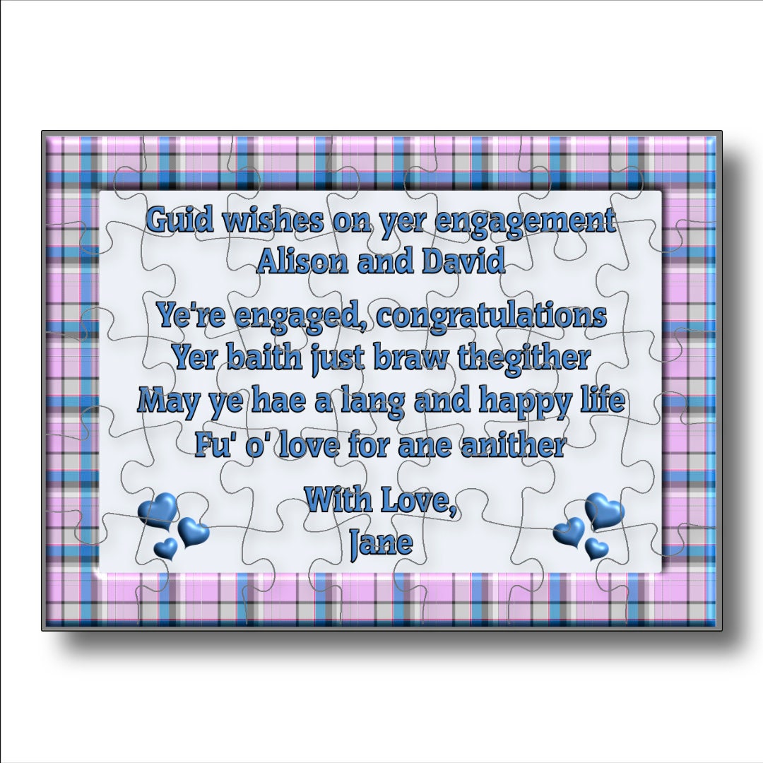A Wee Engagement Poem 35-piece Jigsaw Personalised Scottish - Etsy