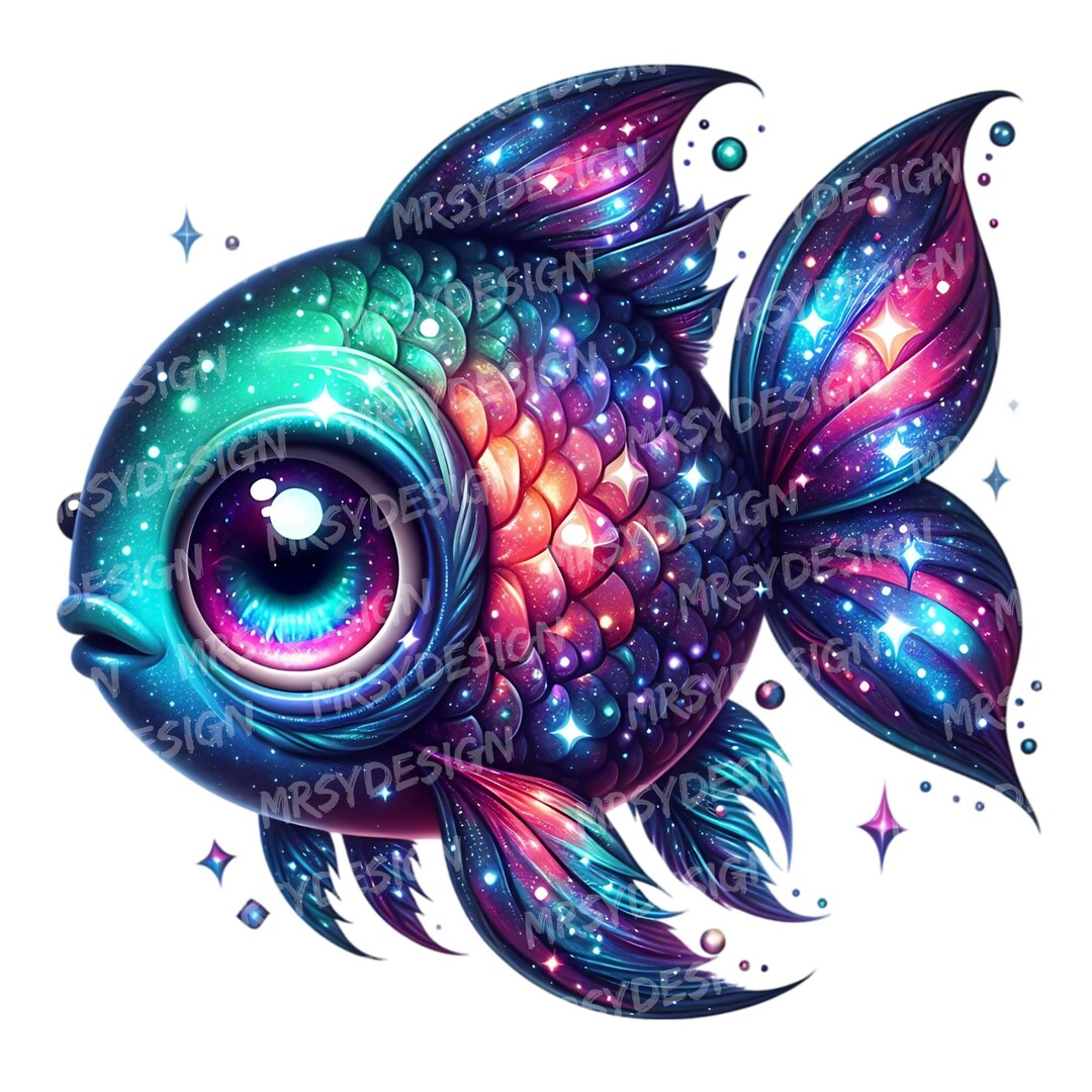 16 Fish Clipart, Sparkling Colorful Fish Clipart, Cute Fish Bundle ...