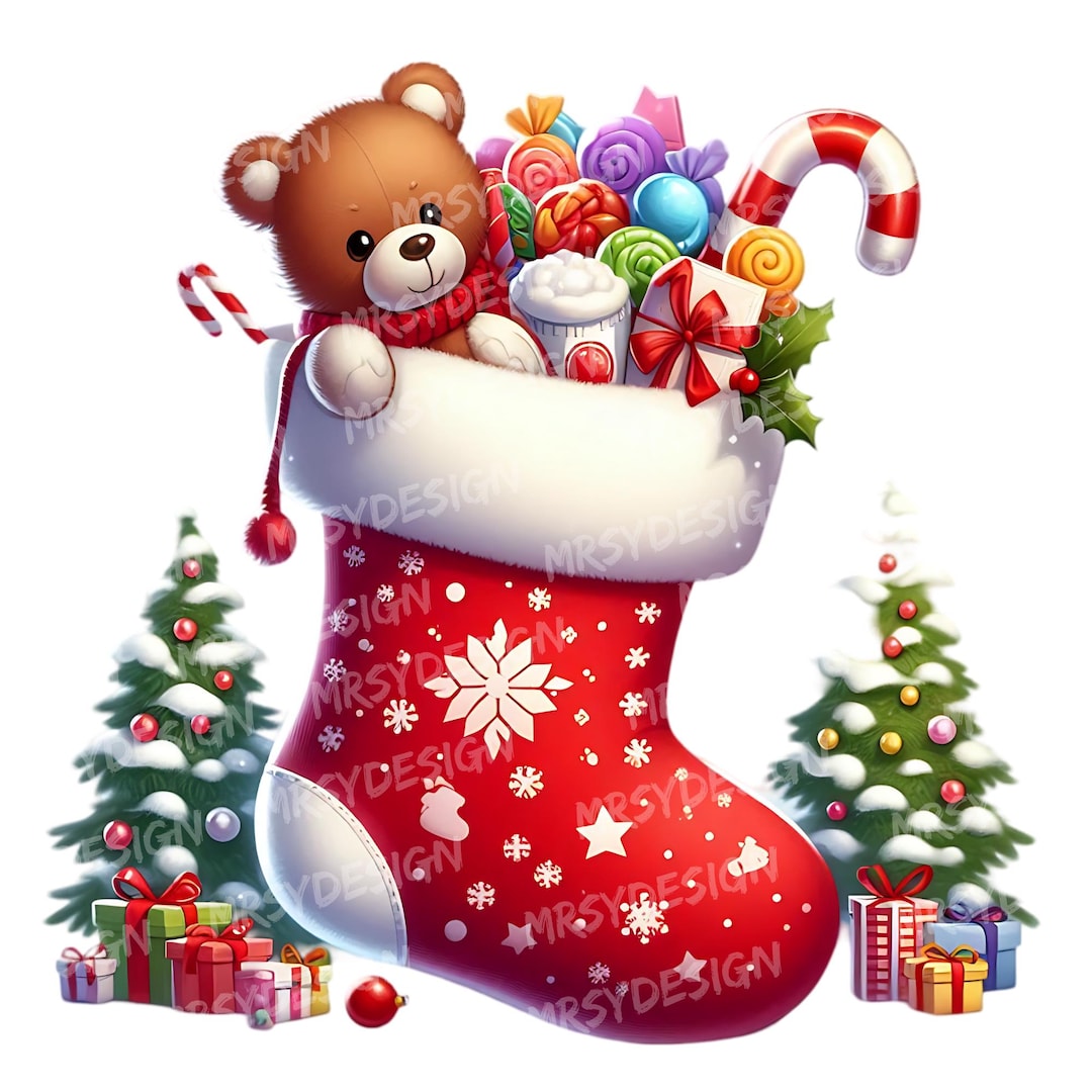 Christmas Stockings Clipart Bundle, Festive Stocking Designs, Holiday ...