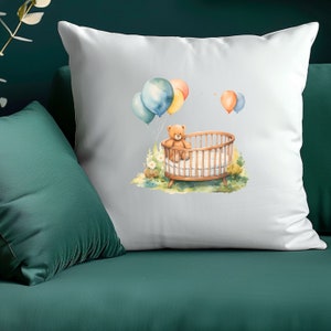 Bear Clipart, Watercolor Teddy Bear Clipart With Balloons, Baby ...