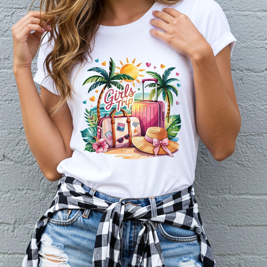 Girls Trip Png, Tropical Travel Clipart, Summer Vacation Design, Palm ...