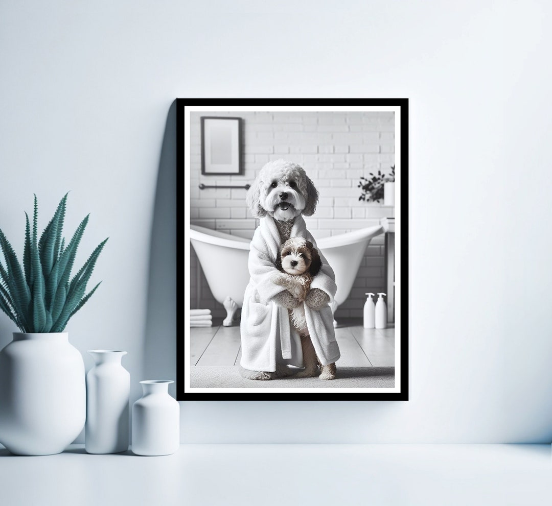 Cavapoo Bathroom Wall Art, Bathroom Wall Decor, Bathroom Kids Art ...