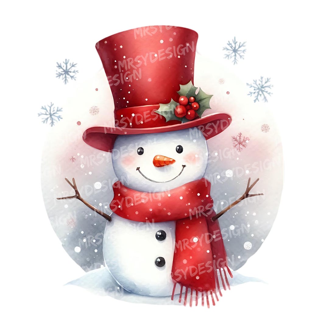 Christmas Snowman Clipart Bundle, Snowman PNG Set, Holiday Snowman Art ...