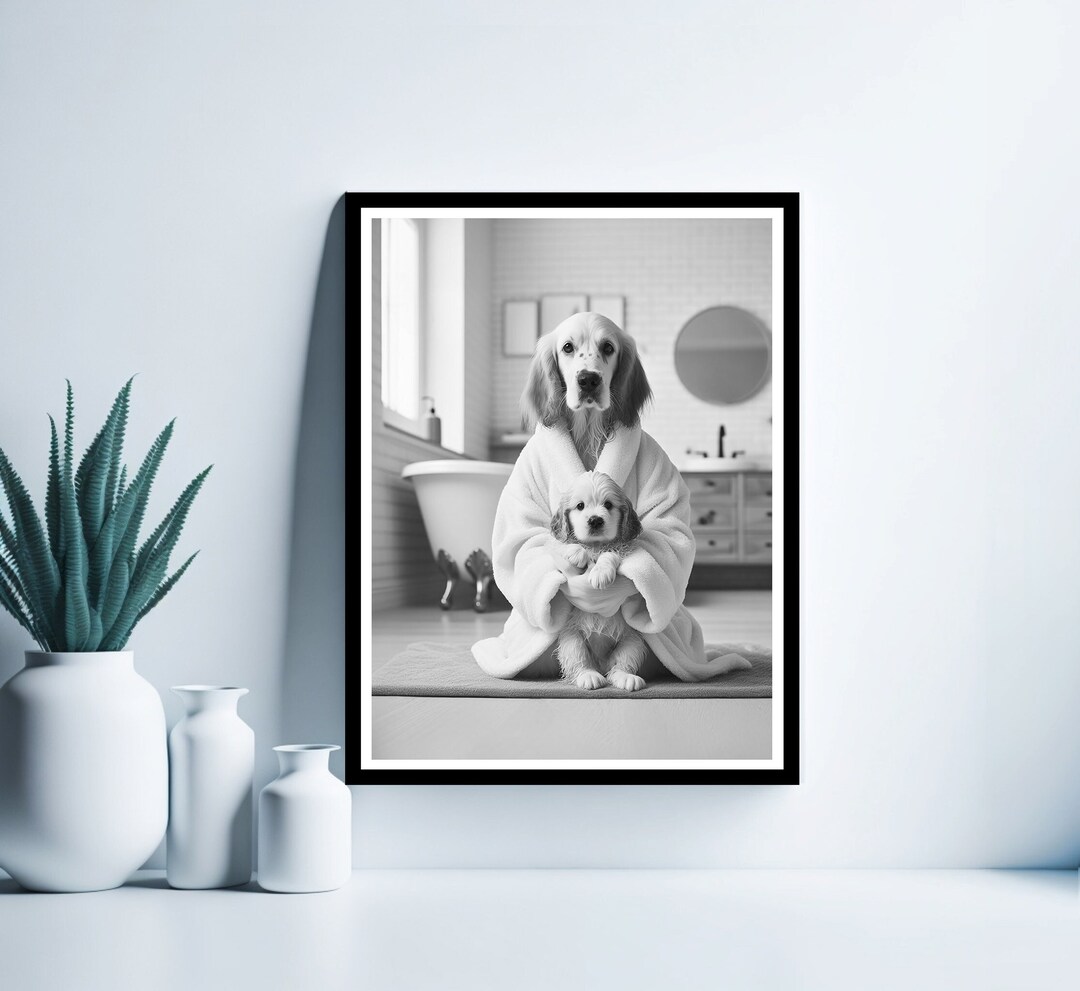 English Setter Bathroom Wall Art, Bathroom Wall Decor, English Setter ...