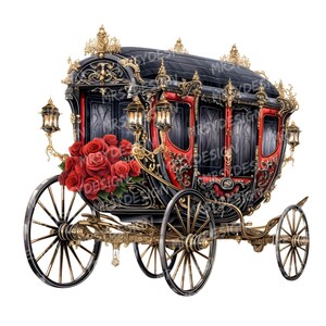 Gothic Carriage Clipart, Dark Fantasy Illustration, Gothic Art, Vintage ...