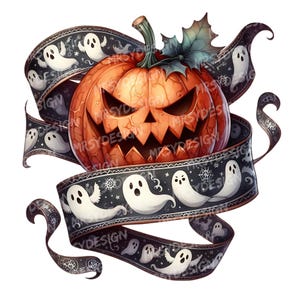 51 Halloween Clipart, Pumpkin Clipart Bundle Set, Watercolor Halloween ...