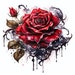 Gothic Red Rose Watercolor Clipart, Flowers Clipart, High Quality PNG ...