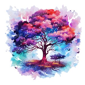 Magical Trees Clipart, Enchanted Forest Illustration, Fantasy Tree Art ...