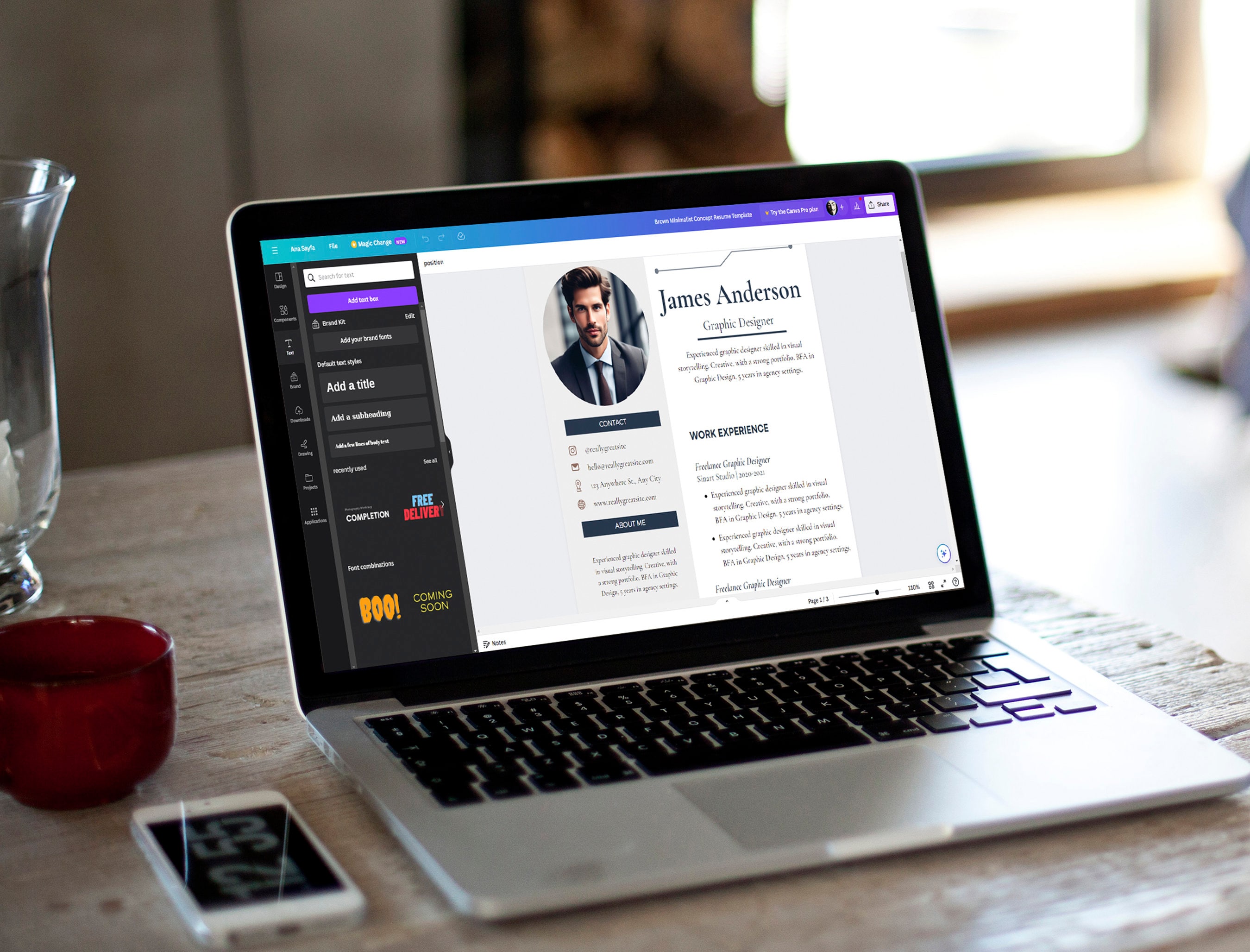 Resume Template Canva Resume Template for Canva Professional CV ...