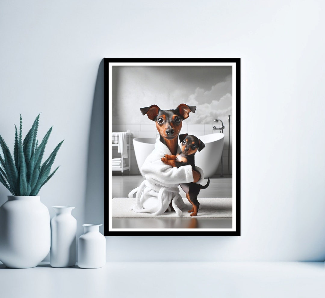 Miniature Pinscher Bathroom Wall Art, Bathroom Wall Decor, Miniature ...