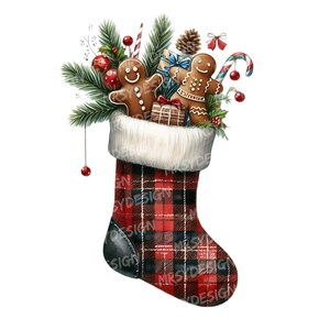 Christmas Stockings Clipart Bundle, Festive Stocking Designs, Holiday ...
