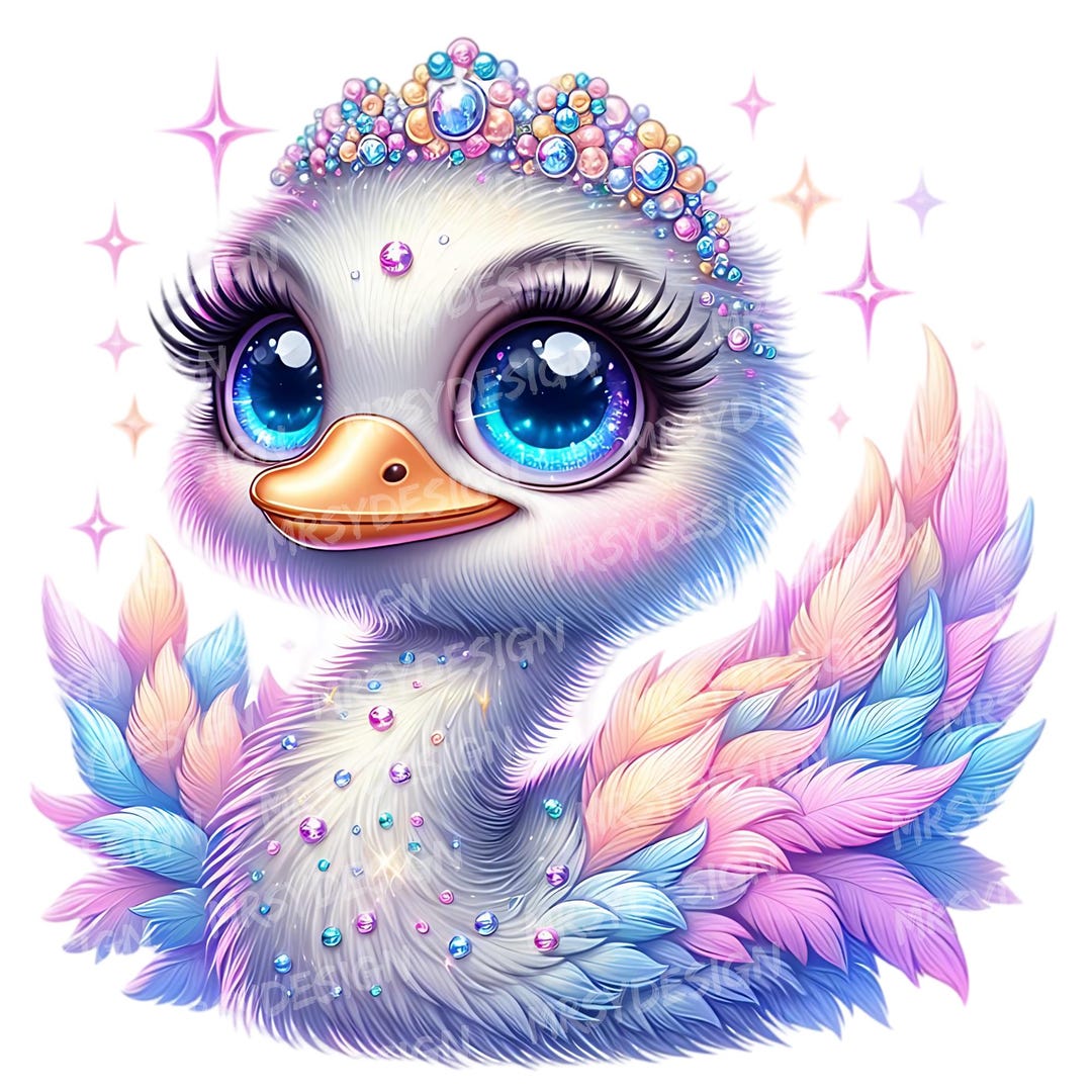 18 Ostrich Clipart, Sparkling Colorful Ostrich Clipart, Cute Ostrich ...