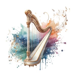 57 Musical Instruments Clipart Bundle, Artistic Music Notes Clipart ...