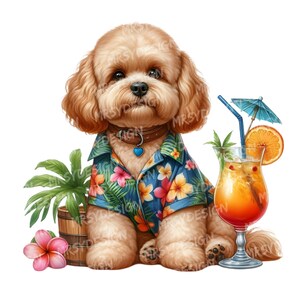Cavapoo Clipart, Watercolor Dog Clipart, Bundle Set, Cavapoo PNG, Card ...