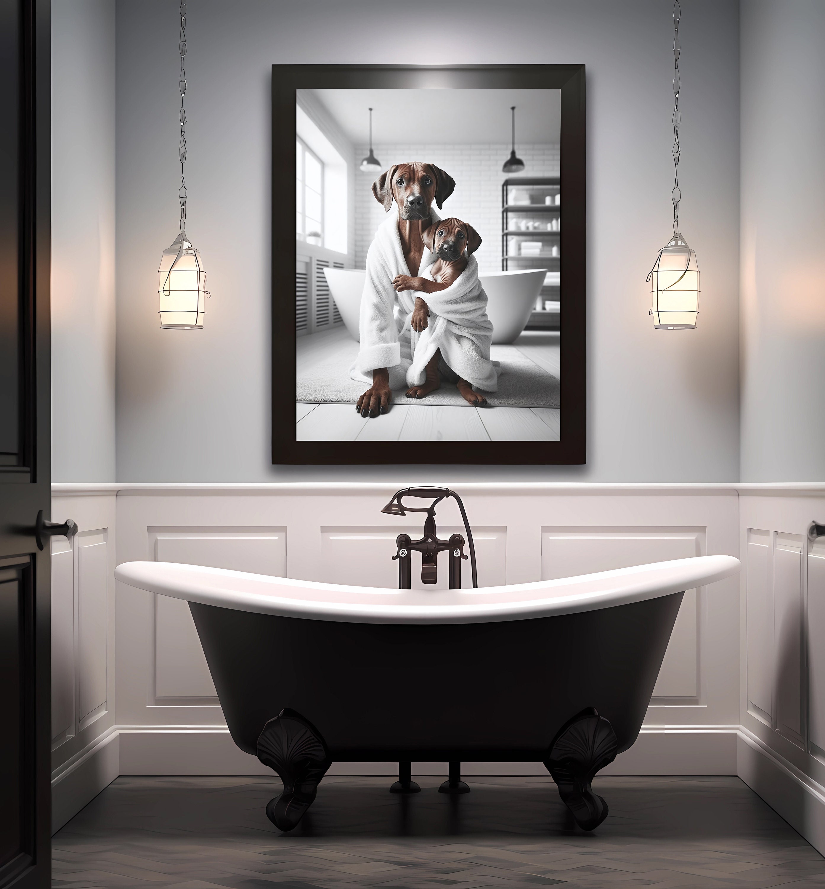 Rhodesian Ridgeback Bathroom Wall Art, Bathroom Wall Decor, Bathroom ...