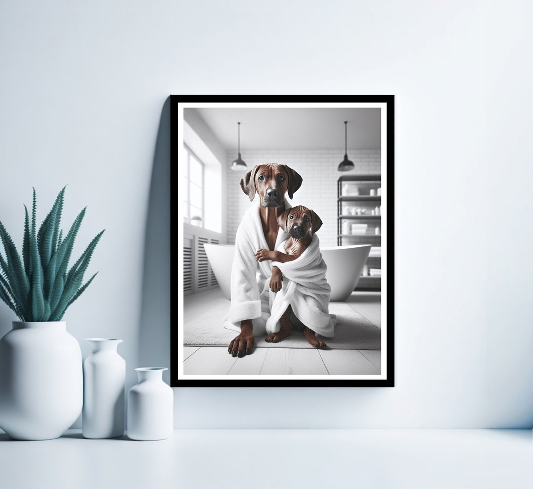 Rhodesian Ridgeback Bathroom Wall Art, Bathroom Wall Decor, Bathroom ...