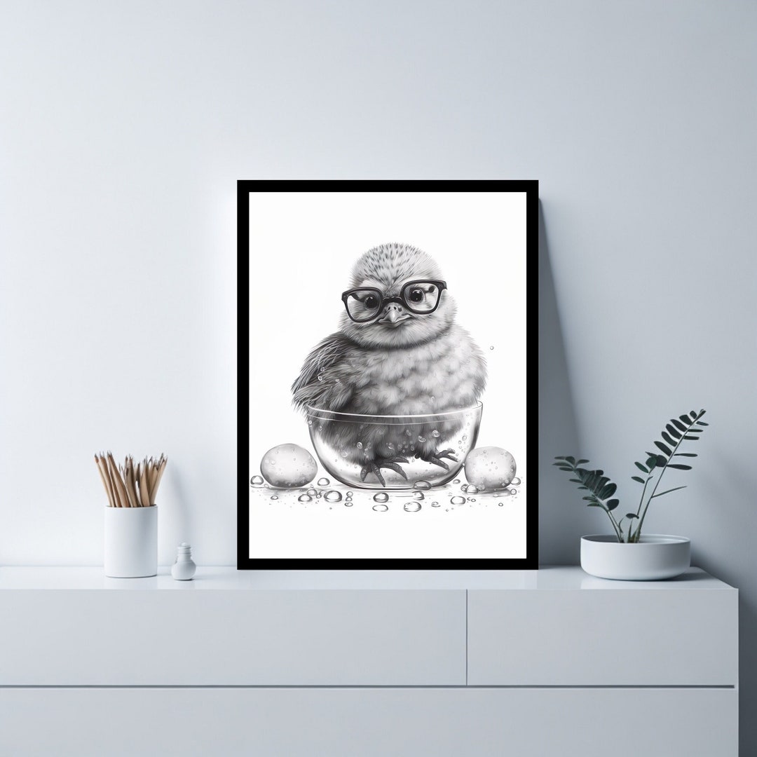 Chick Wall Art Print | Bathroom Art | Chick Print | Bathroom Wall Art ...