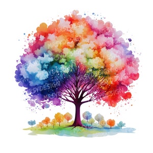 Magical Trees Clipart, Enchanted Forest Illustration, Fantasy Tree Art ...