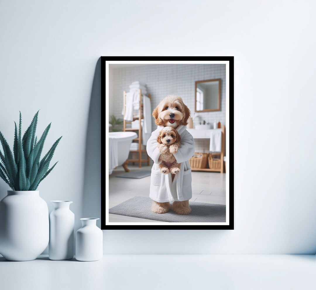 Cockapoo Bathroom Wall Art, Bathroom Wall Decor, Bathroom Kids Art ...
