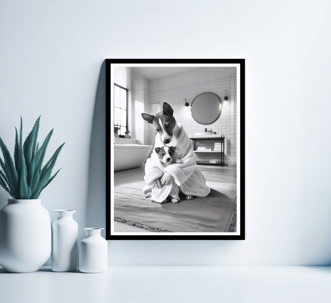 Basenji Printable Wall Art İn the Bathroom, Bathroom Wall Decor ...