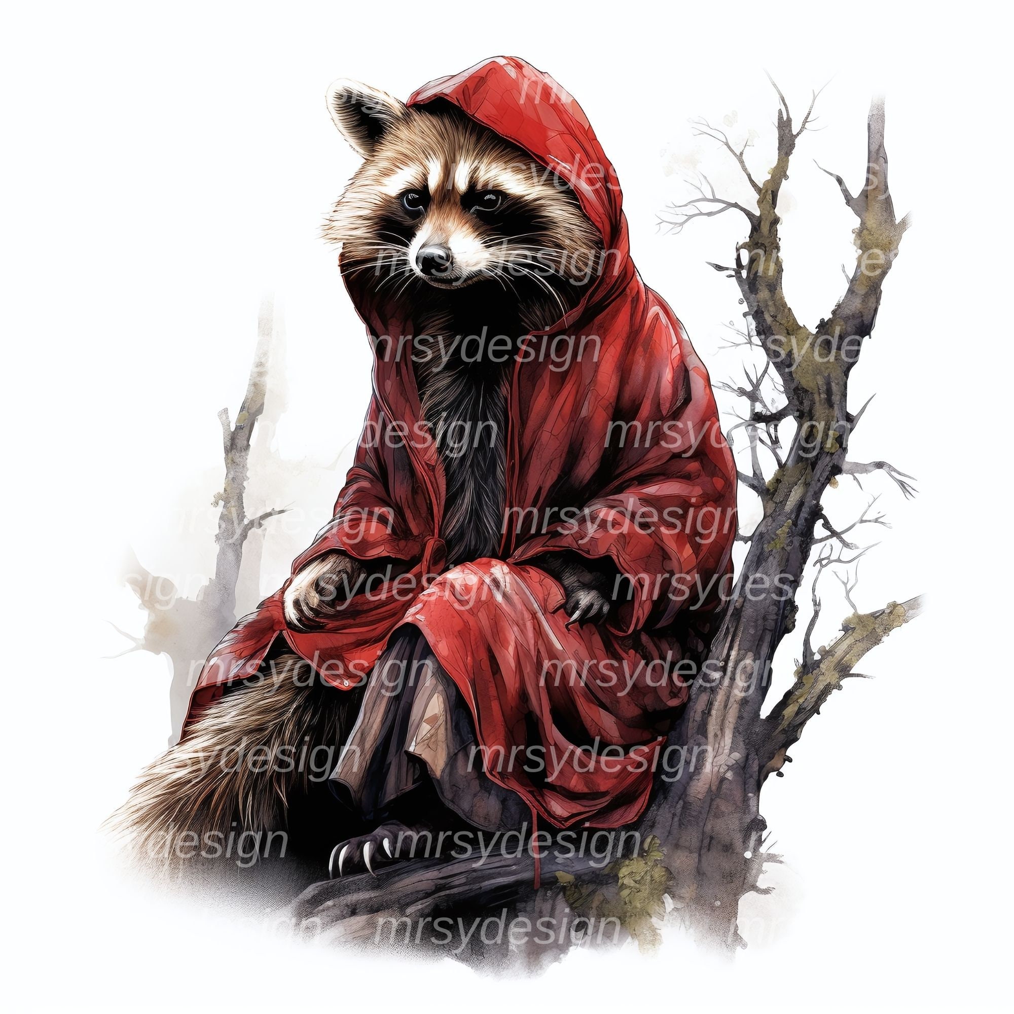 Raccoon With Scars Clipart, High Quality PNG, Wearing a Bandana ...