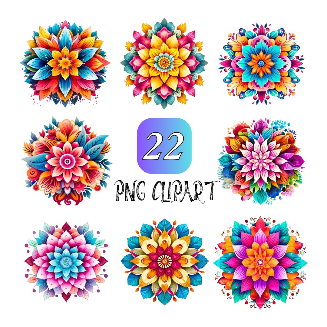 Mandala Flowers Clipart, Flowers Clipart, High Quality PNG, Mandala ...