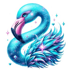 21 Flamingo Clipart, Sparkling Colorful Flamingo Clipart, Cute Flamingo ...