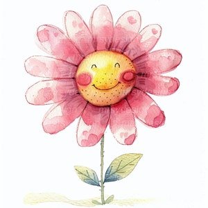 28 Cute Happy and Smiling Flower Clipart, Flowers Clipart, High Quality ...